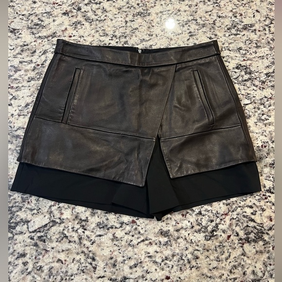 Tibi | Shorts | Tibi Lamb Skin Leather Shorts Skirt Size 6 | Poshmark